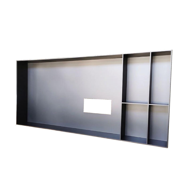 75 Inch Stainless Steel TV Cabinet with LED Lighting